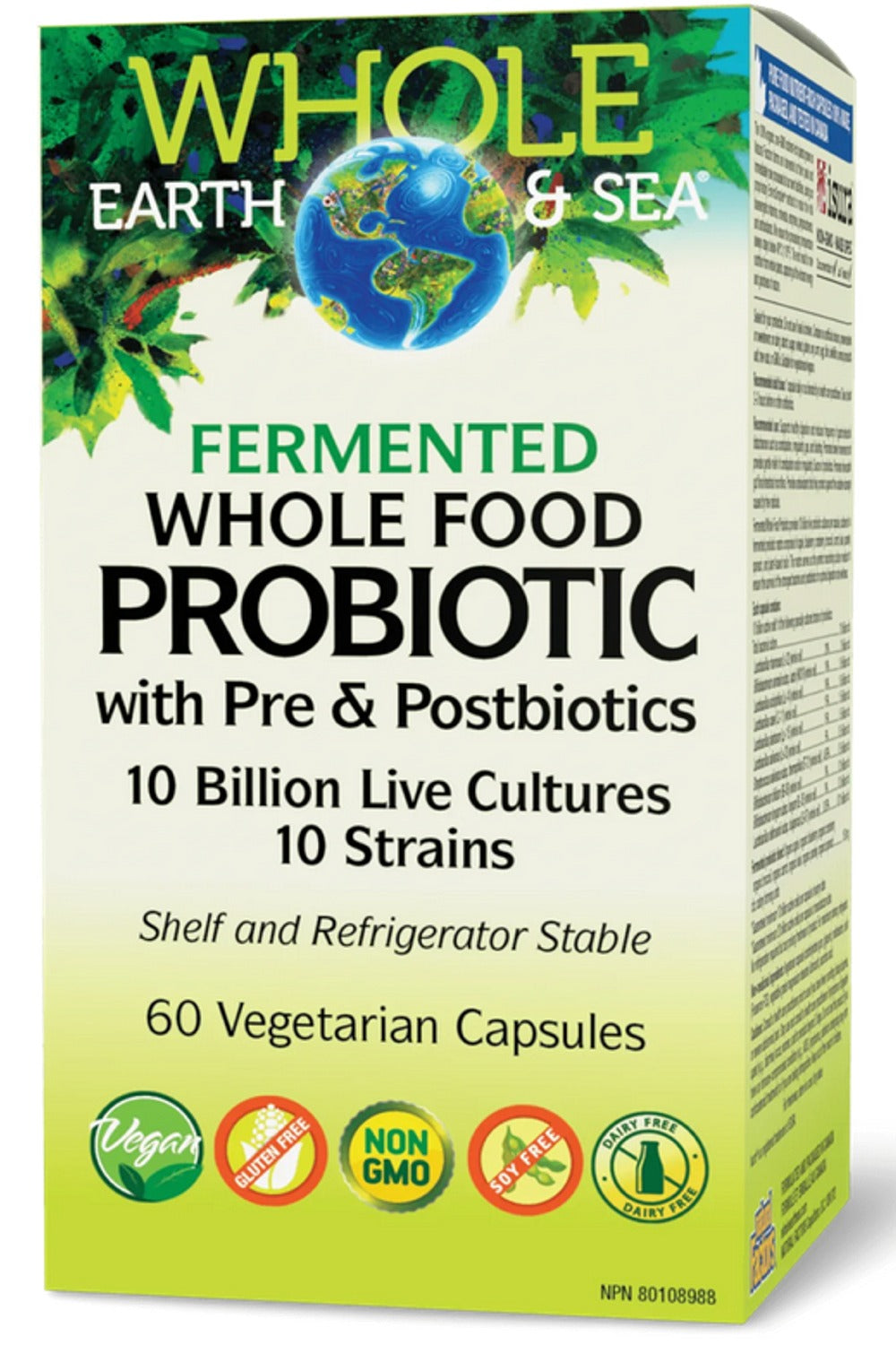 WHOLE EARTH & SEA Fermented Whole Food Probiotic (10 Billion - 60 vcap ...